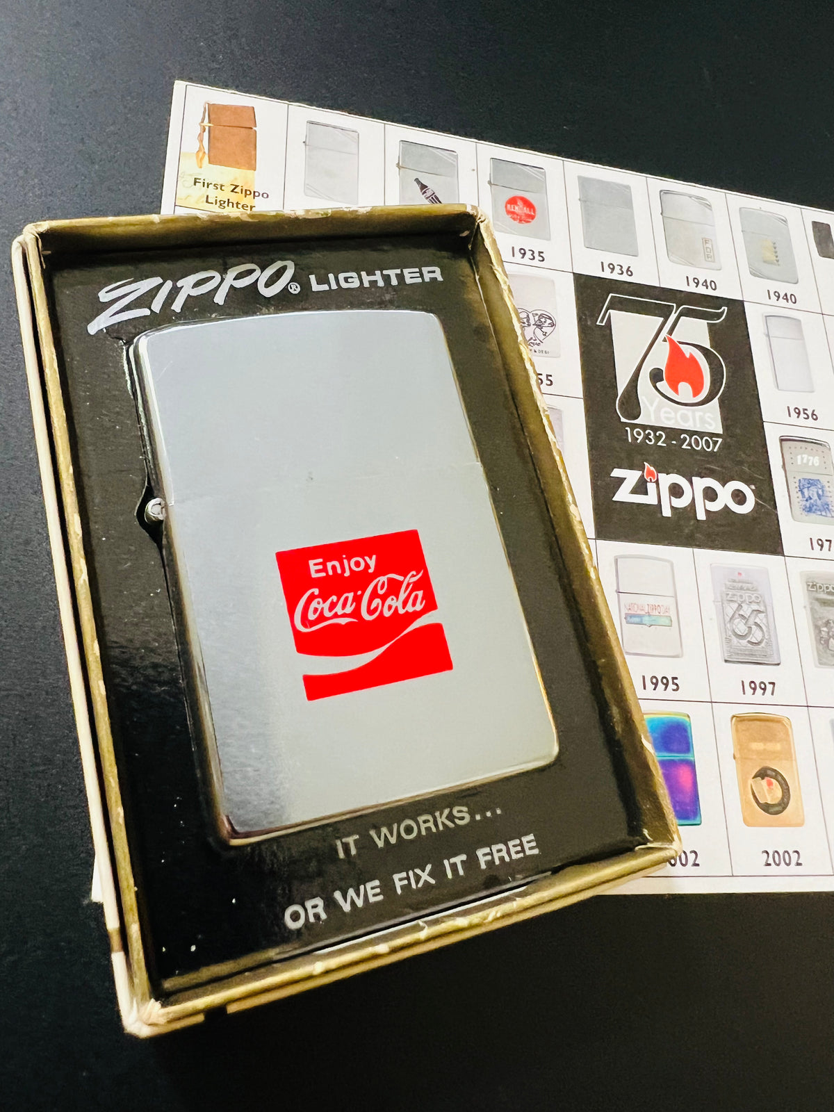 1970 Coca Cola Vintage NOS in Box Zippo Lighter — Collectors Flame